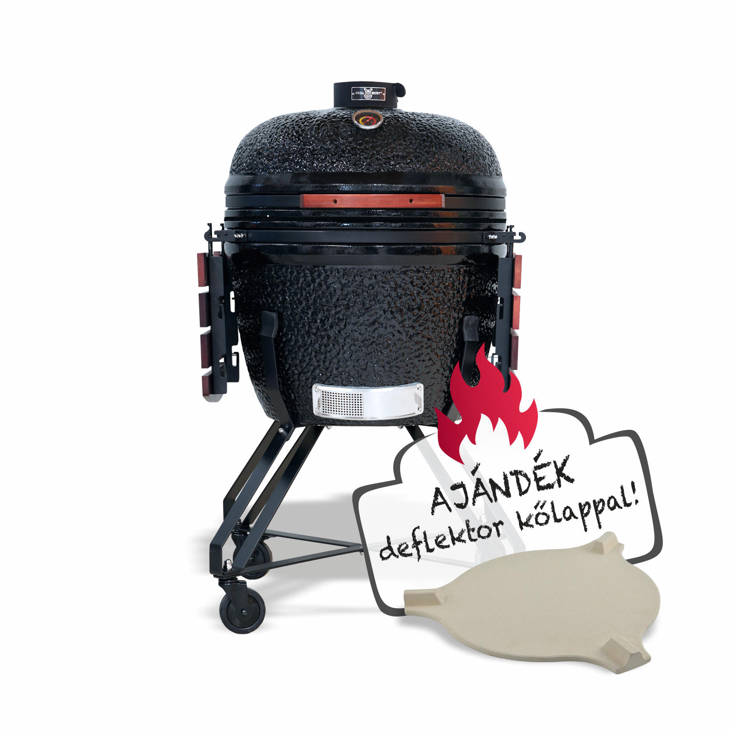 Grilldepot PRO Kamado Grill 66cm + deflektor kőlap